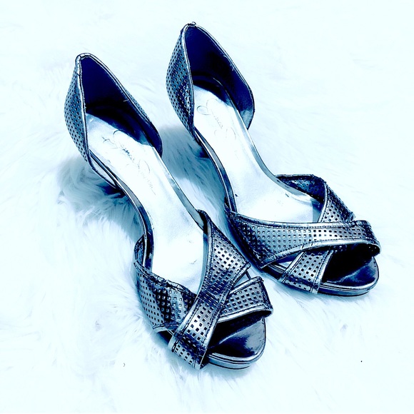Jessica Simpson | Shoes | Silver Jessica Simpson Vintage Heels | Poshmark